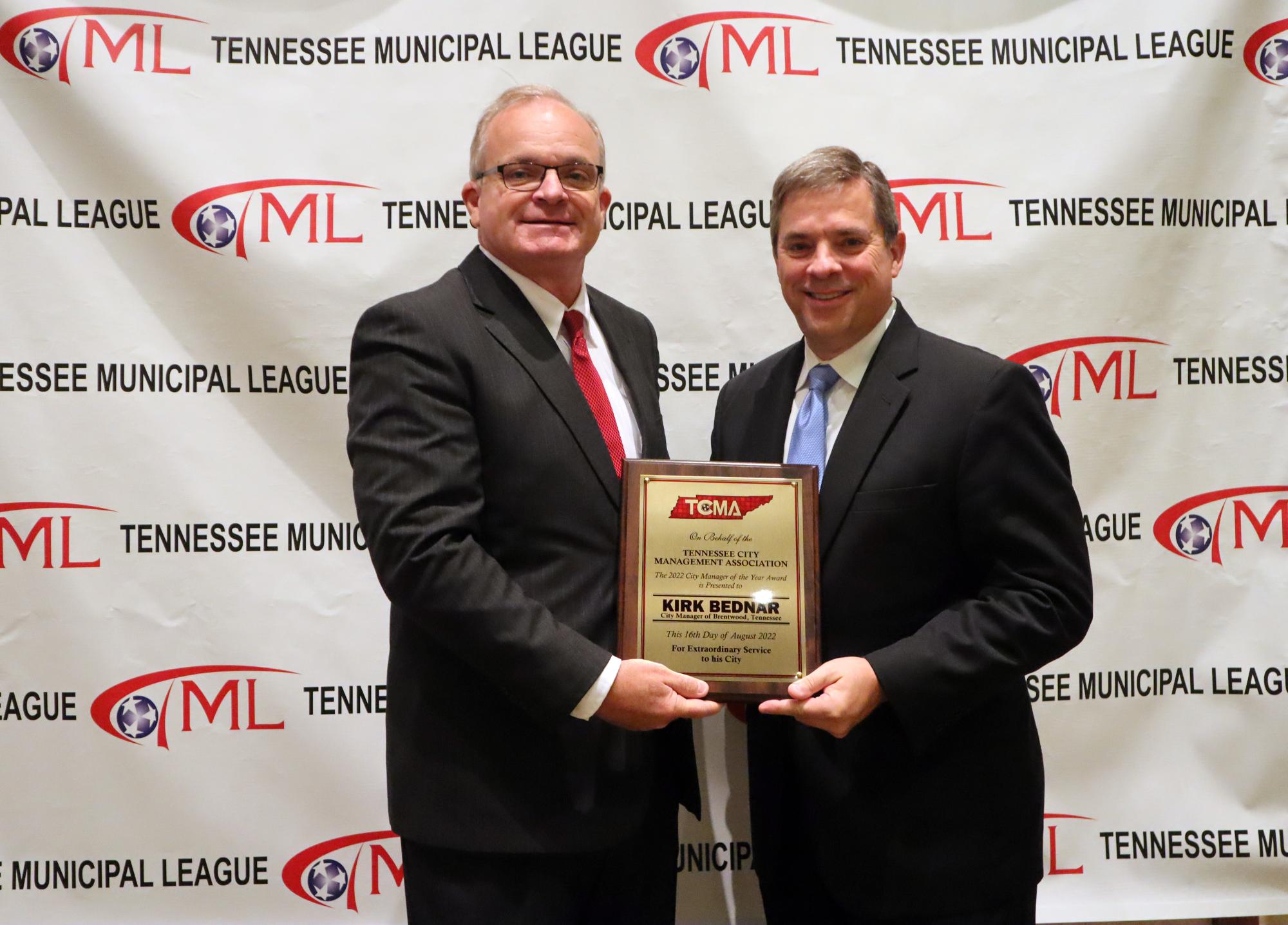 Brentwood’s Kirk Bednar receives top TCMA award | Tennessee Town & City ...